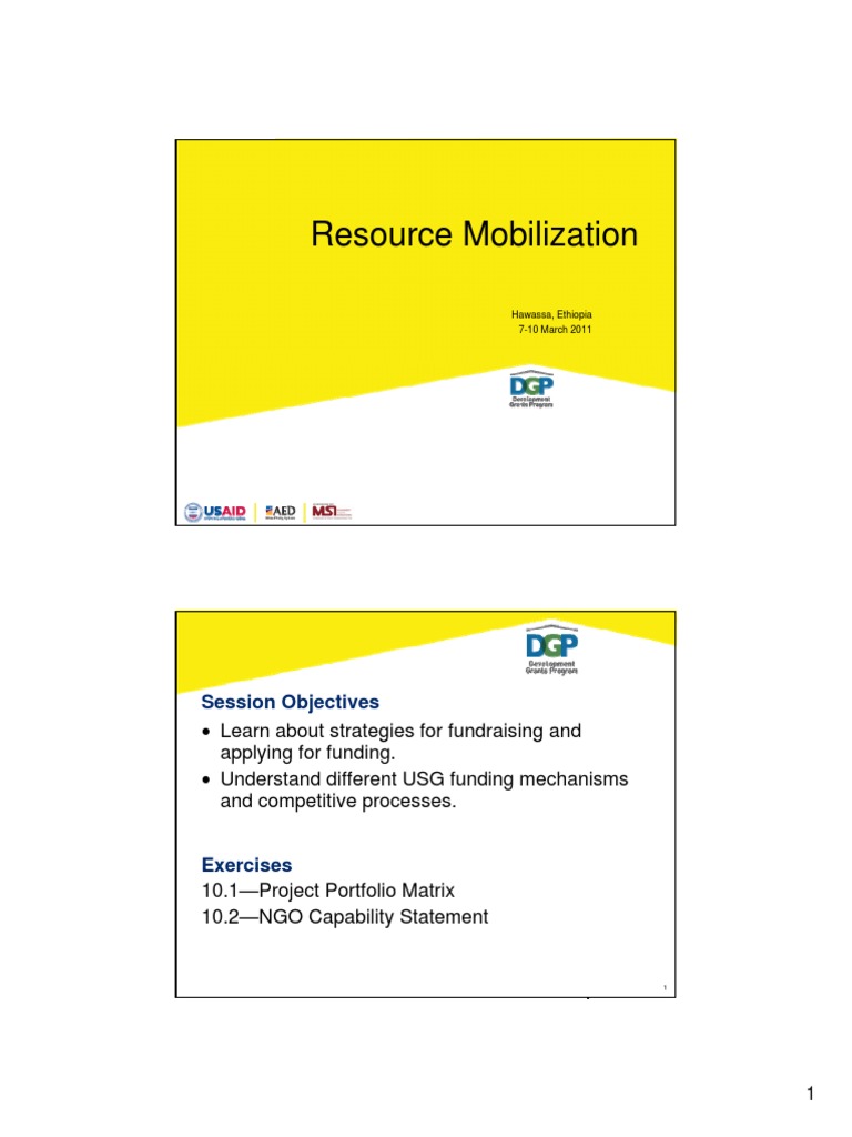 Resource Mobilization PowerPoint Presentation | PDF | Capacity Building ...