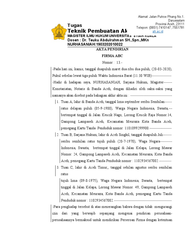 Akta Firma | PDF