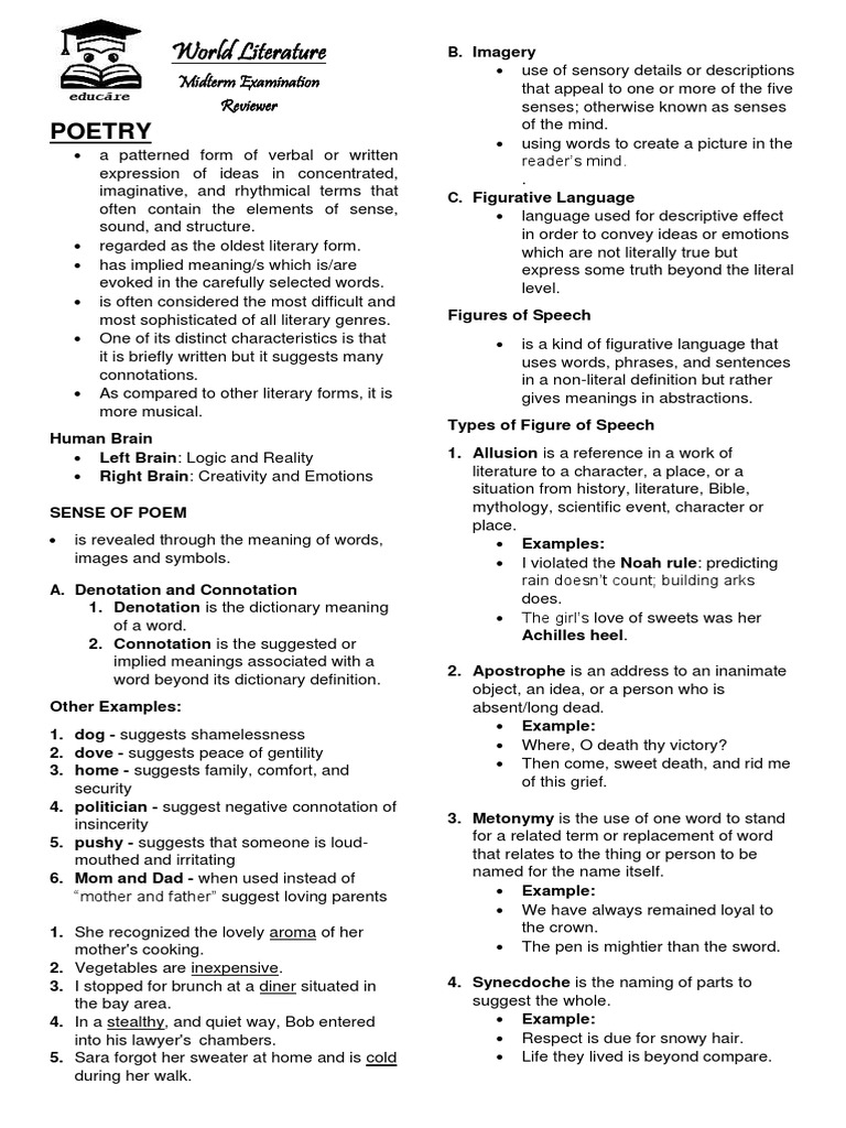 World Literature Midterm Ang Mga Katabi Ay Gabay Lamang - May Reviewer ...