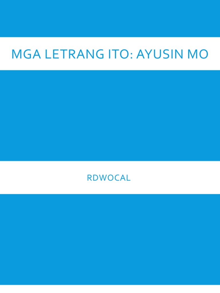 Mga Letrang Ito Ayusin Mo | PDF