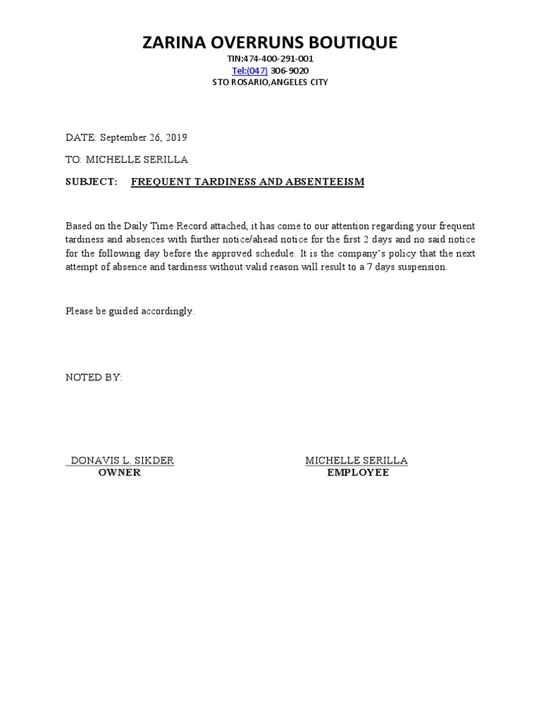 Memo Awol | PDF | Labor | Government