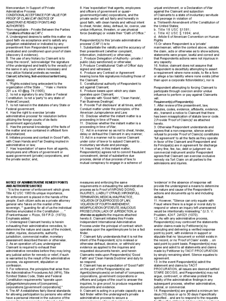 Memo - Private Admis Process C A4F | PDF | Burden Of Proof (Law) | Prosecutor