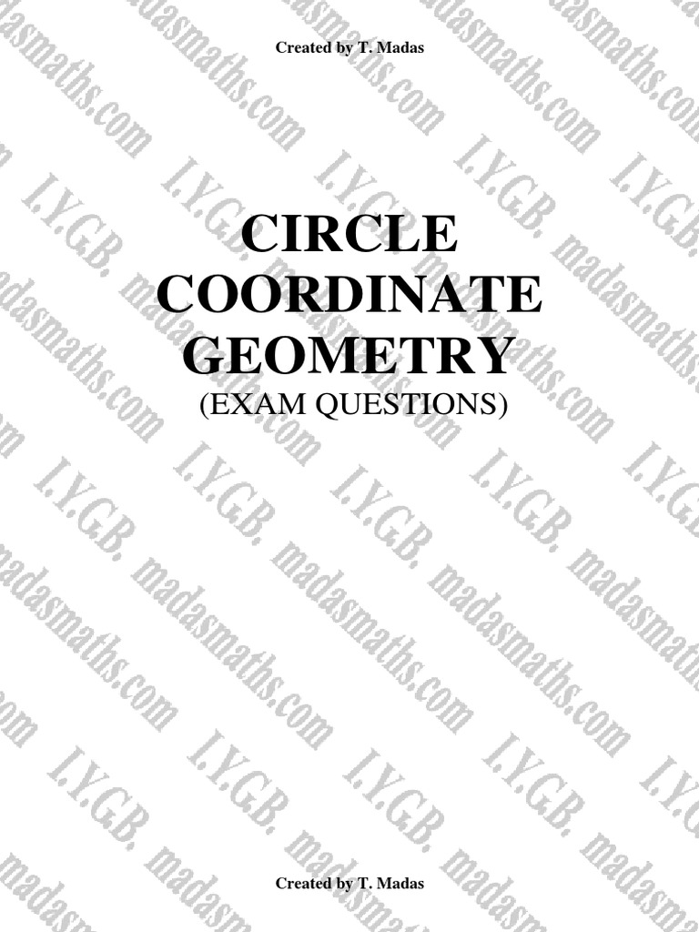 Circle Coordinate Geometry Exam Questions PDF | PDF | Circle | Line ...