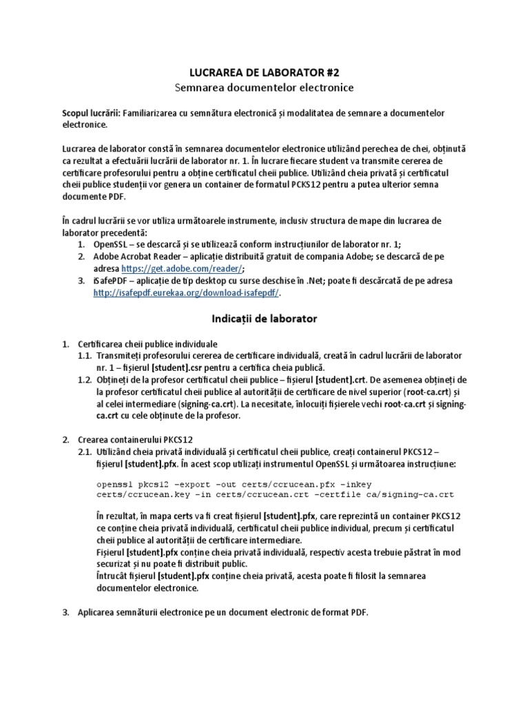 Lab 02 - Semnatura Electronica | PDF