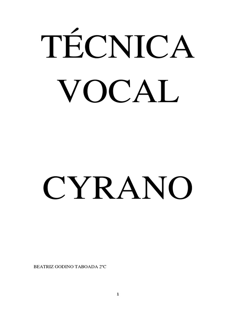 Trabajo Cyrano | PDF | Vocal | Amor