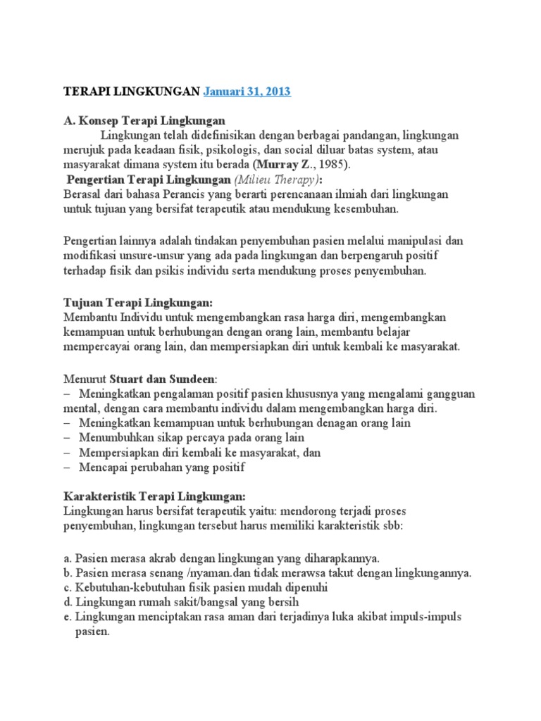 Terapi Lingkungan | PDF