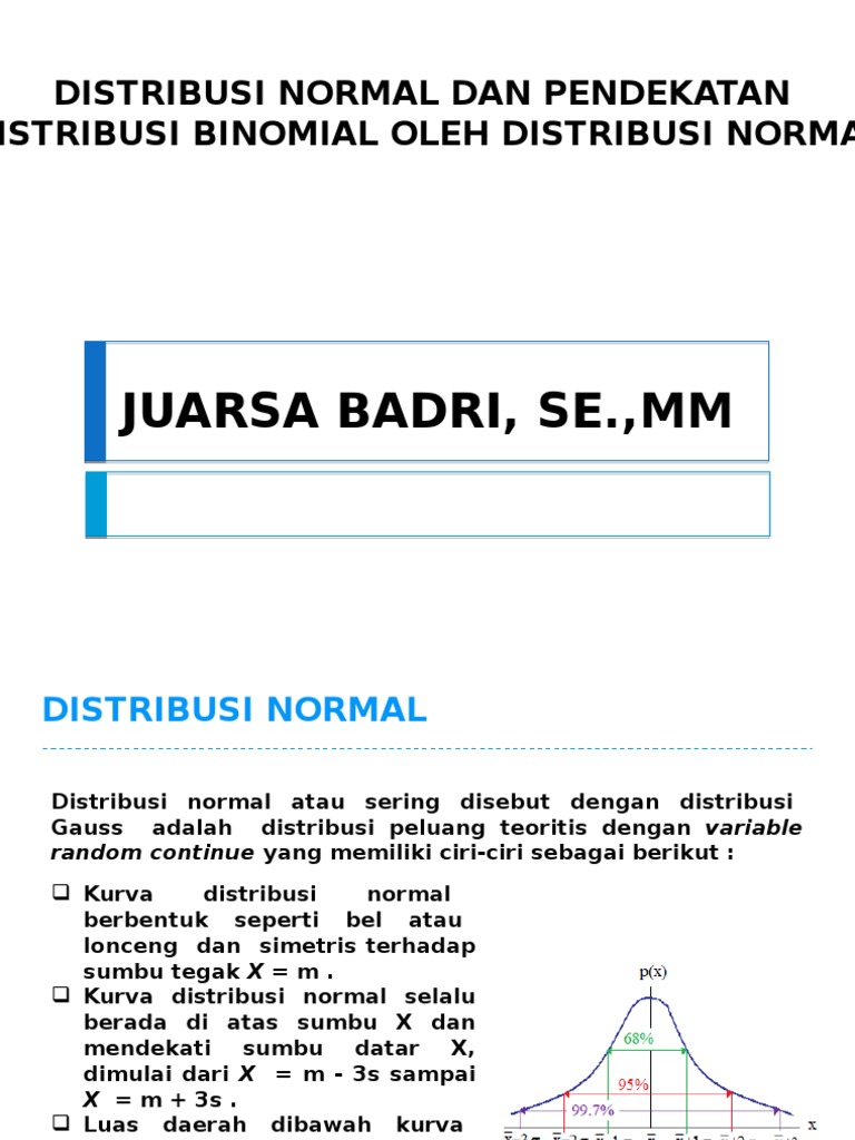 Distribusi Normal Dan Pendekatan Distribusi Binomial Oleh Distribusi ...