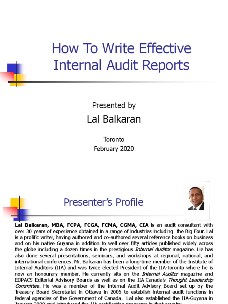 The Art in Writing Effective Internal Audit Reports | PDF | Internal ...