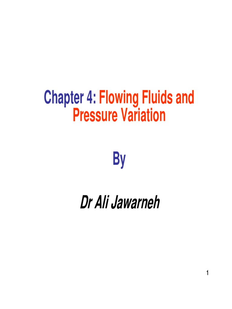 CH 4 Flowing Fluids and Pressure Variation Compatibility Mode PDF | PDF ...