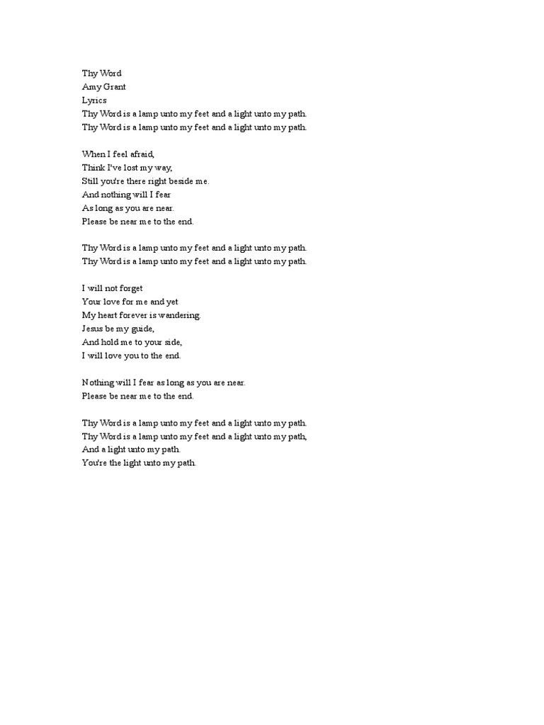 Thy Word | PDF