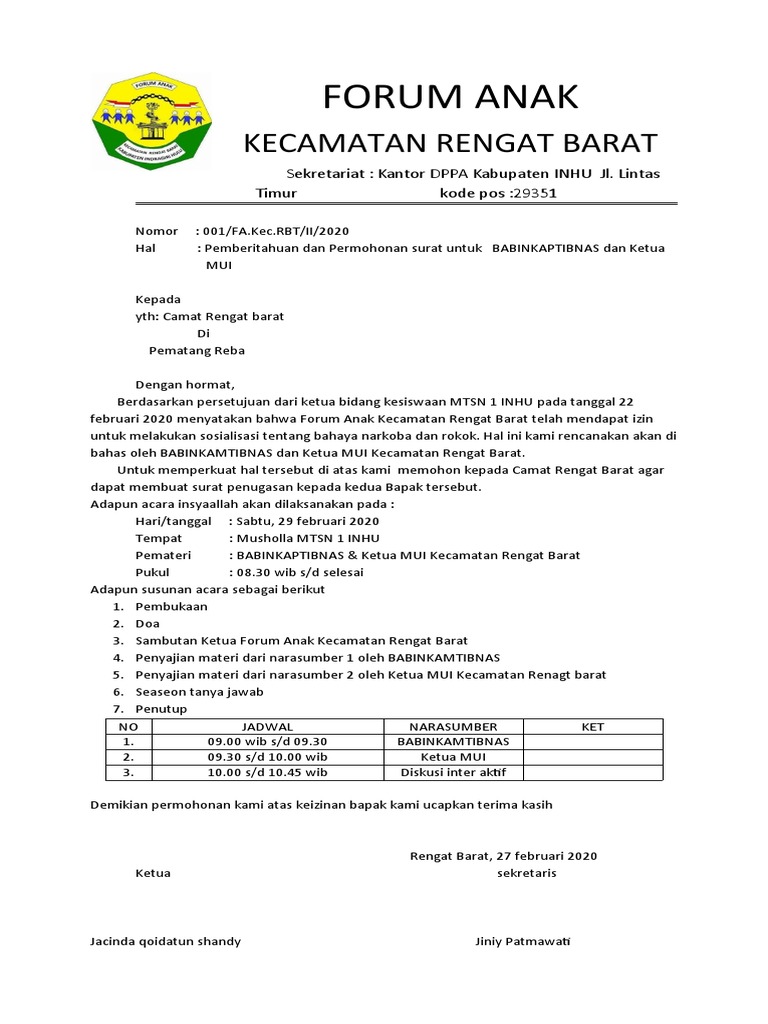 Pemberitahuan Acara Sosialisasi Bahaya Narkoba dan Rokok oleh Forum ...