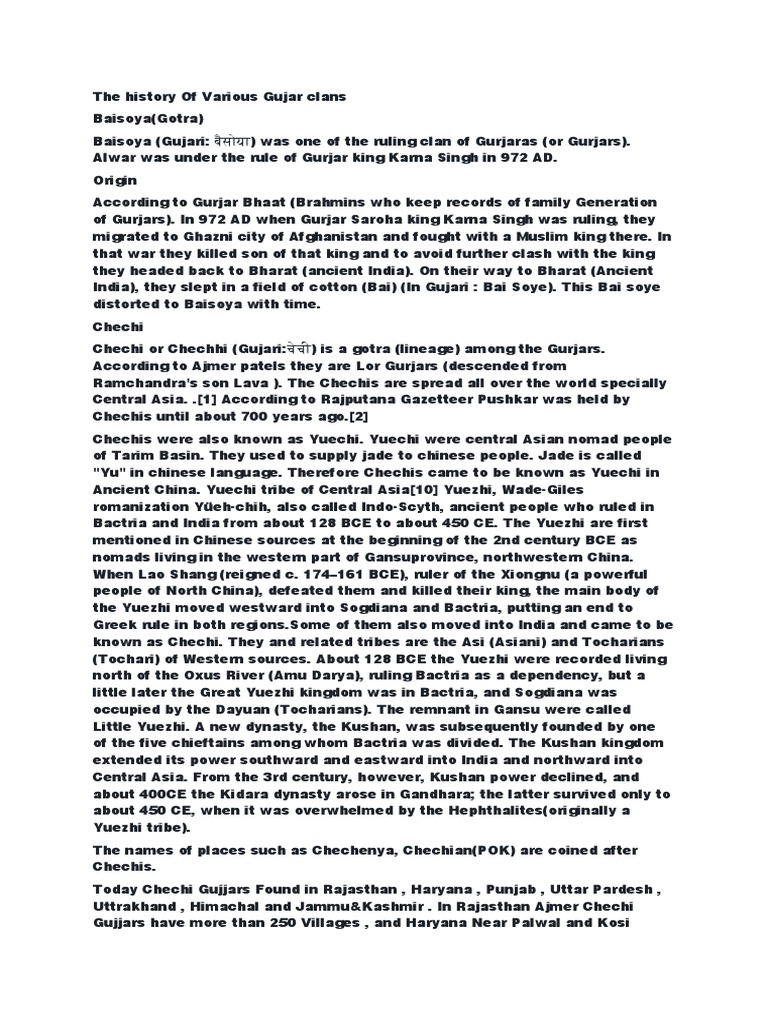 History and Origin of Gujjars | PDF | Sikhism