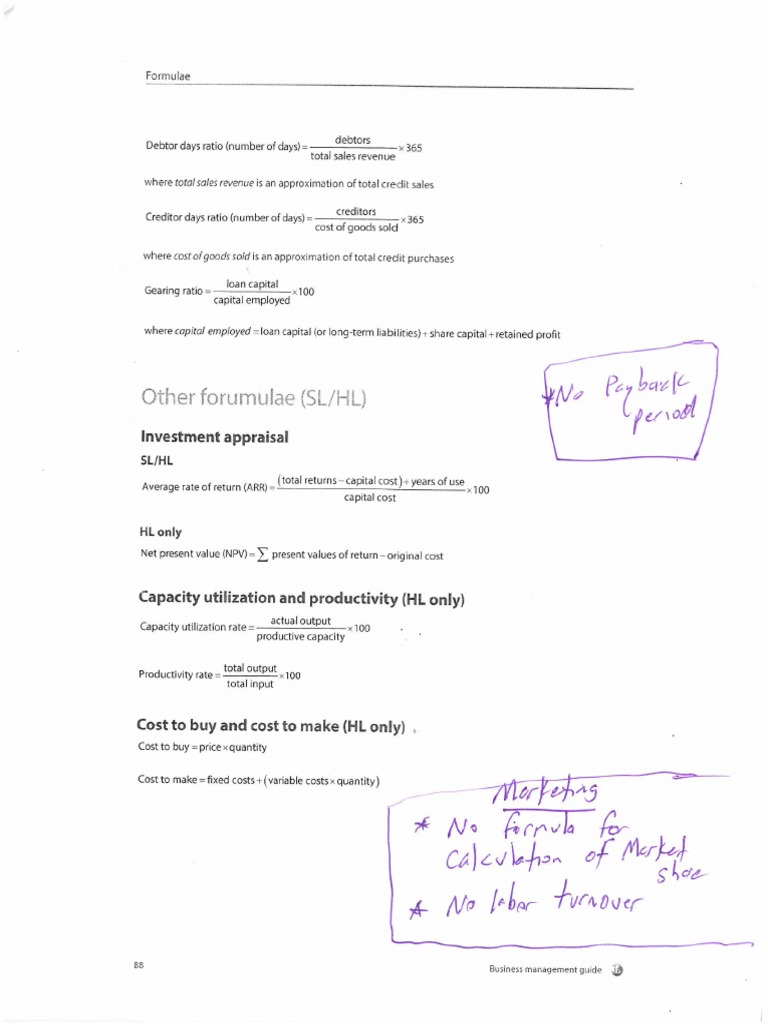 IB BM Formulae Sheet | PDF