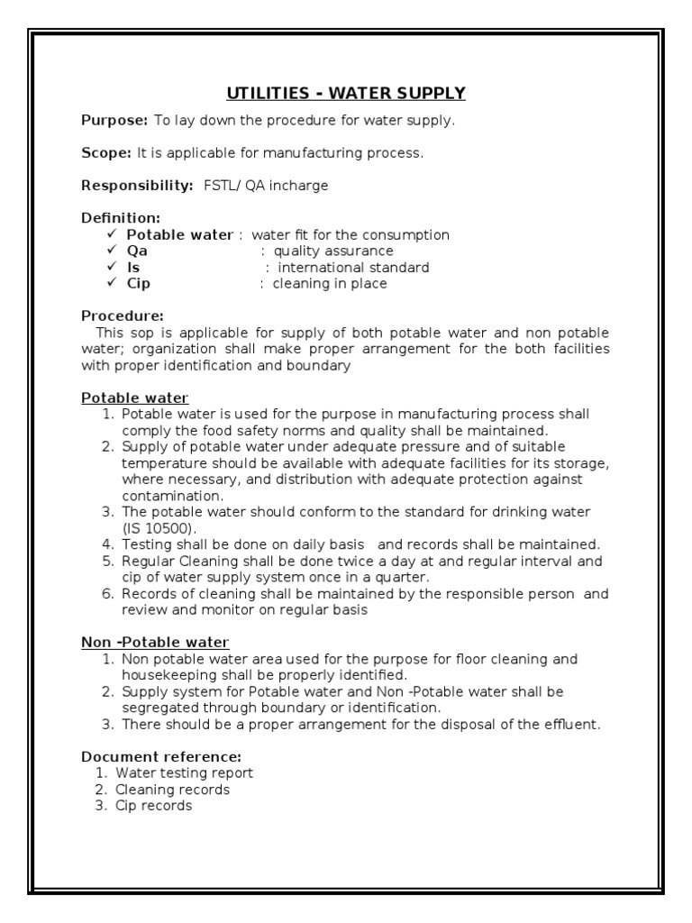 Utilities-Water Supply | PDF