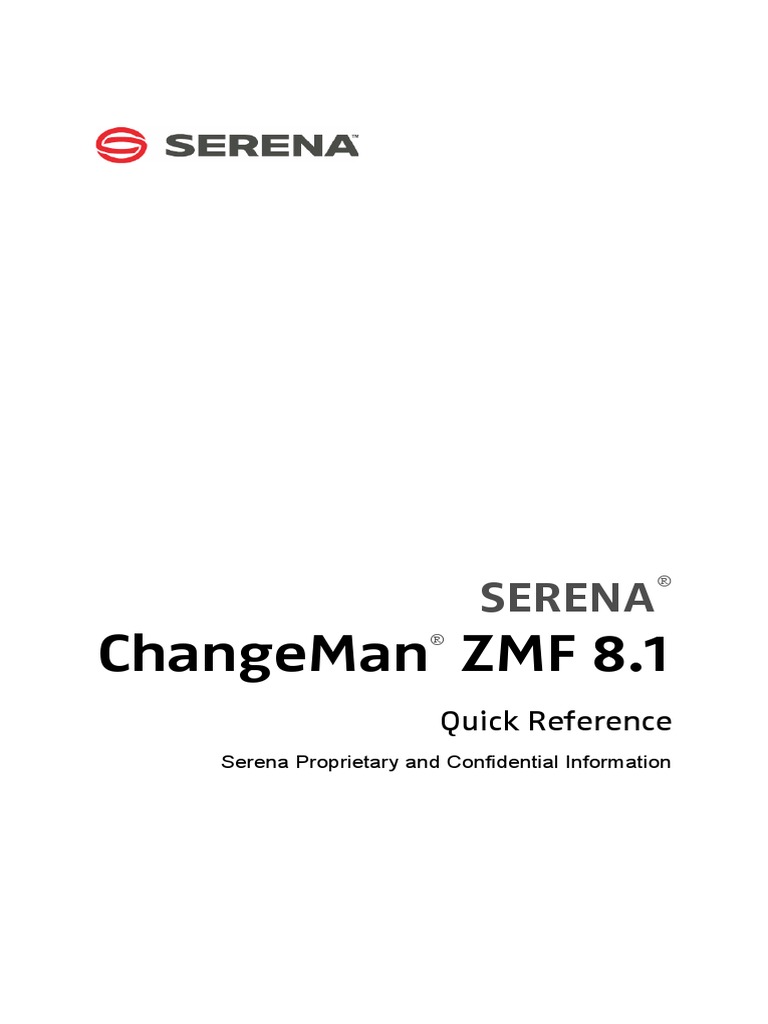 Changeman ZMF Quick Reference PDF | PDF | License | Copyright