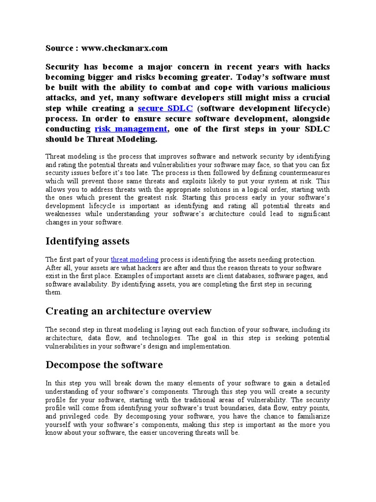 Threat Modeling Checklist and Requirement | PDF | Threat (Computer) | Vulnerability (Computing)