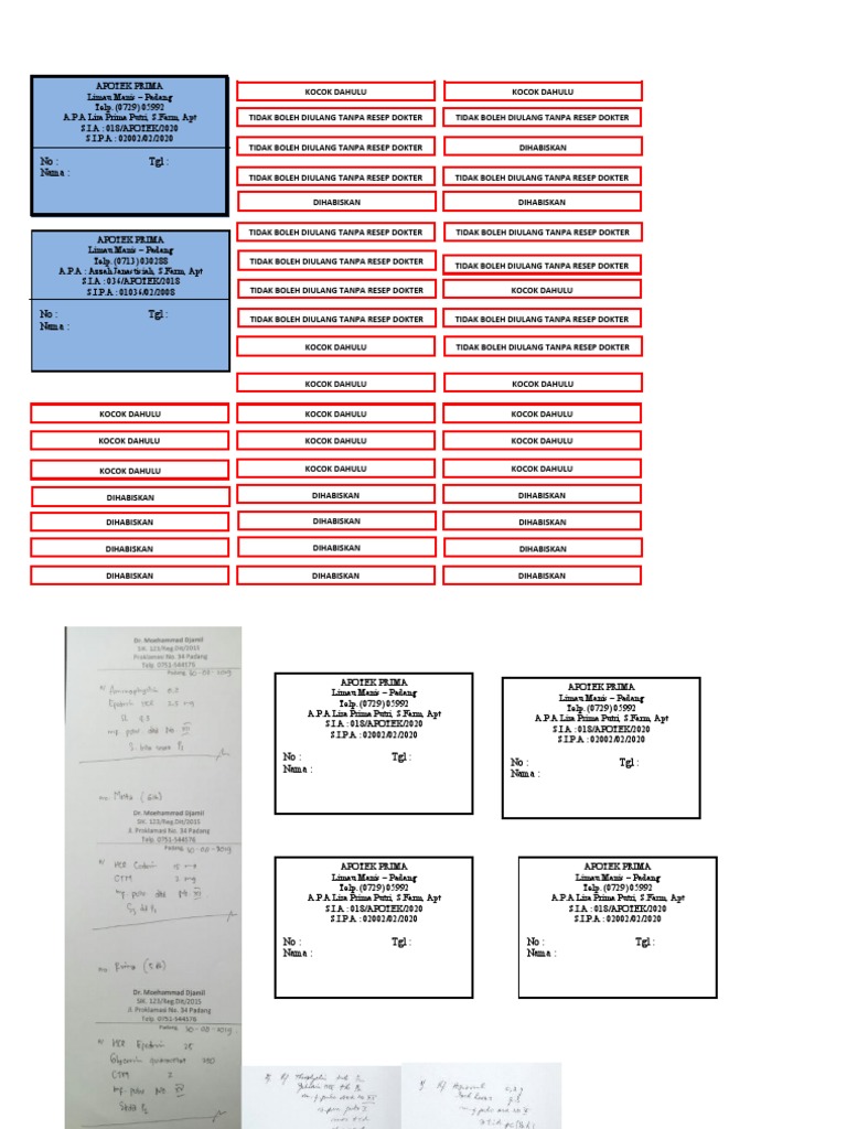 Etiket Resep | PDF