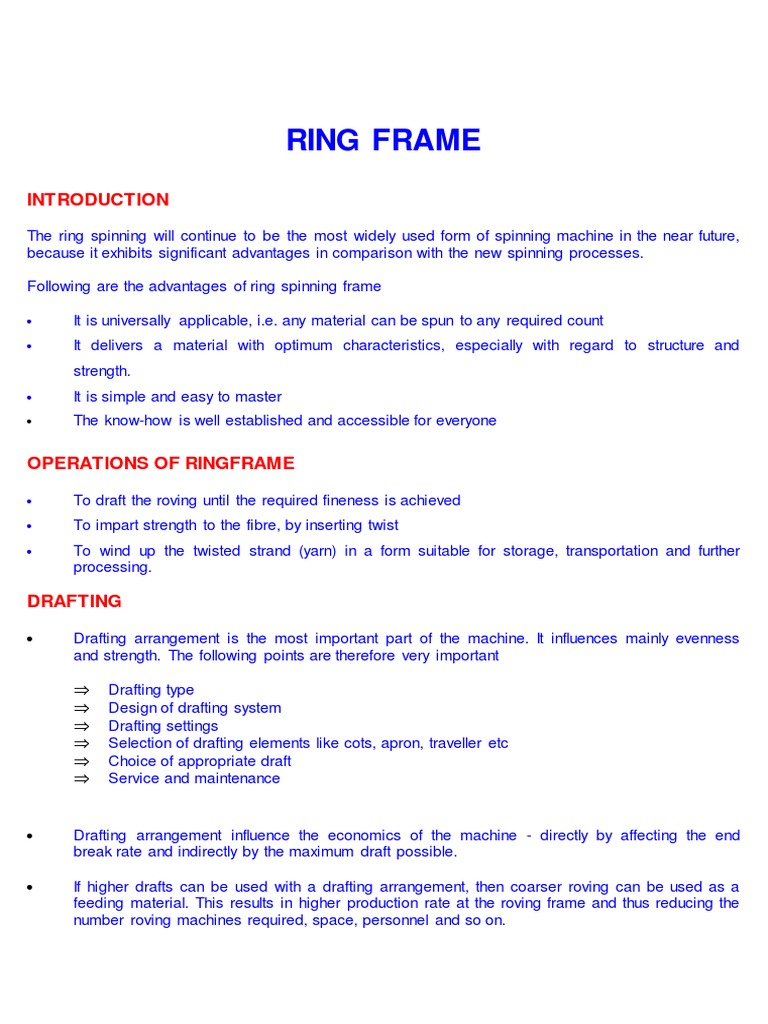 Ring Frame 151123143400 Lva1 App6892 | PDF | Spinning (Textiles ...