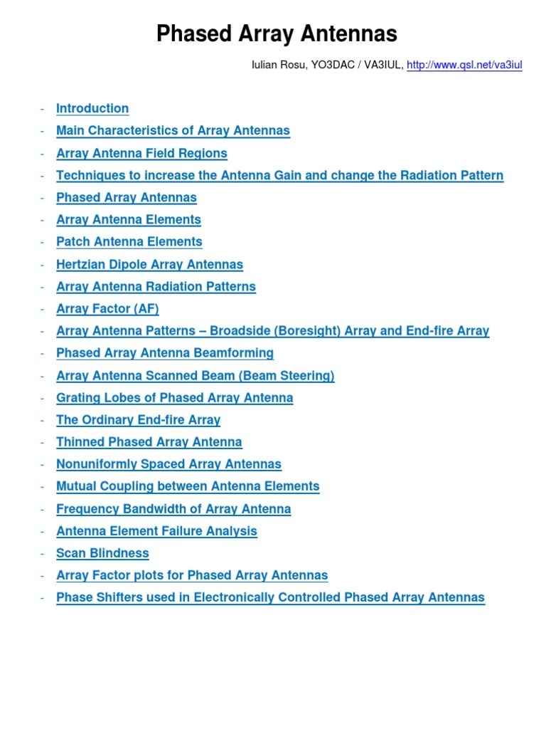 Phased Array Antennas | PDF | Antenna (Radio) | Oscillation