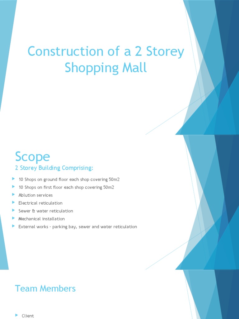Construction of A 2 Storey Shopping Mall | PDF