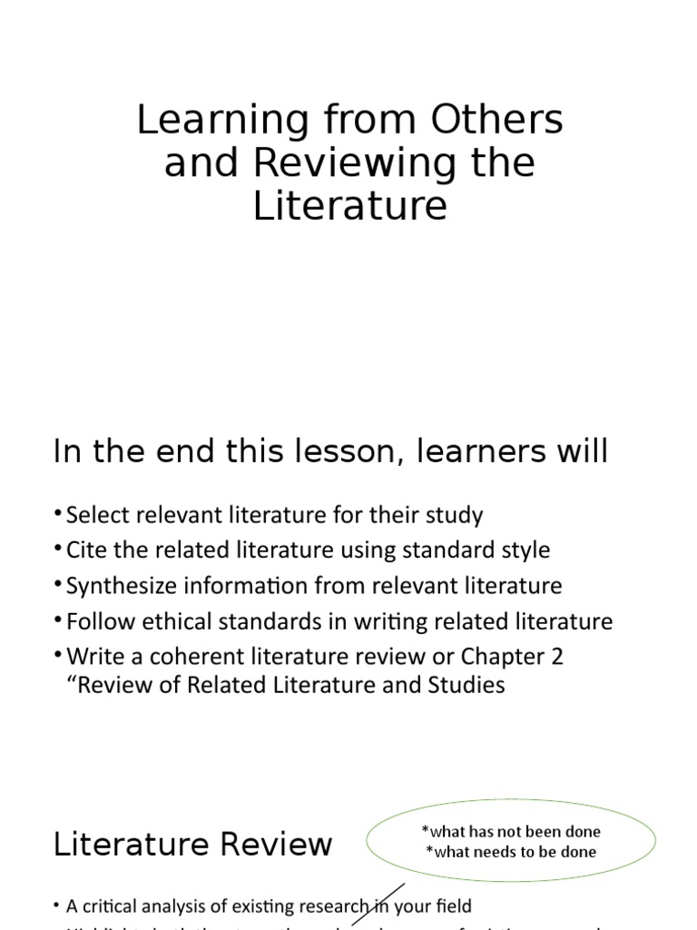 Optimizing Literature Review Writing | PDF | Citation | Learning