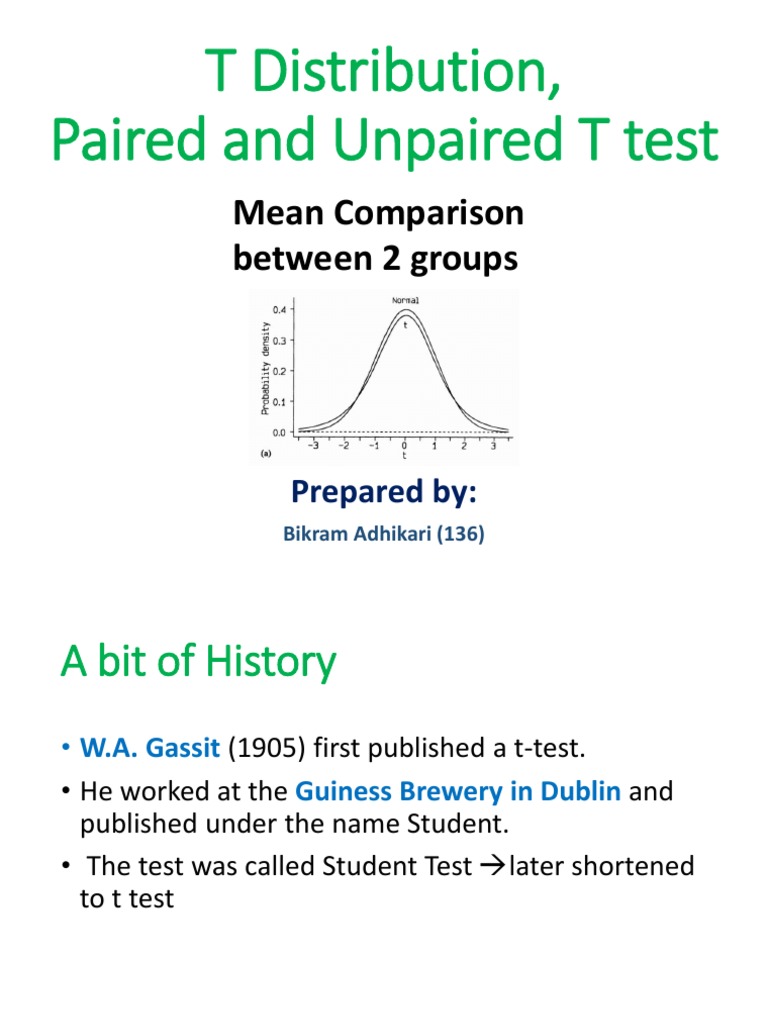 Statistics and Probability T-Test | PDF | Student's T Test ...