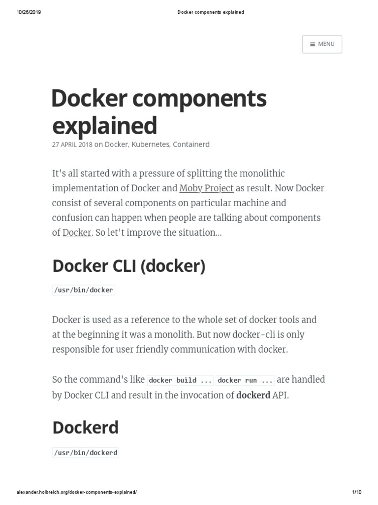 Docker Components Explained | PDF | Network Socket | Command Line Interface