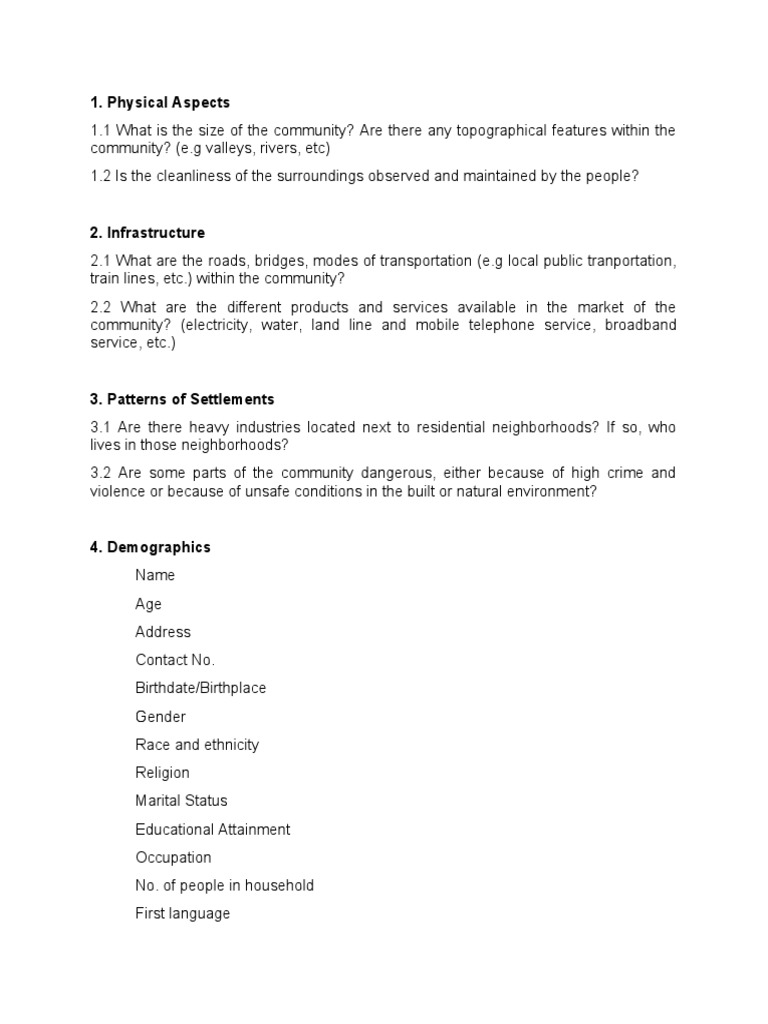 Assessing Community Dynamics: A Comprehensive Review of Demographics ...