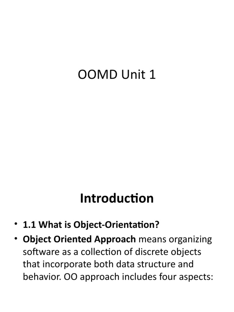 OOMD Unit 1 | PDF | Conceptual Model | Object (Computer Science)