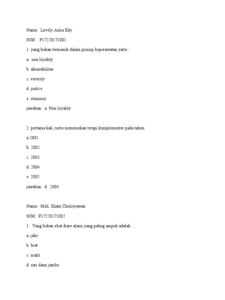 Soal Komplementer Diii 3a | PDF