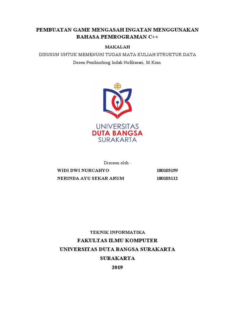 Laporan Pembuatan Game Pengasah Ingatan Menggunakan Bahasa Pemograman C | PDF