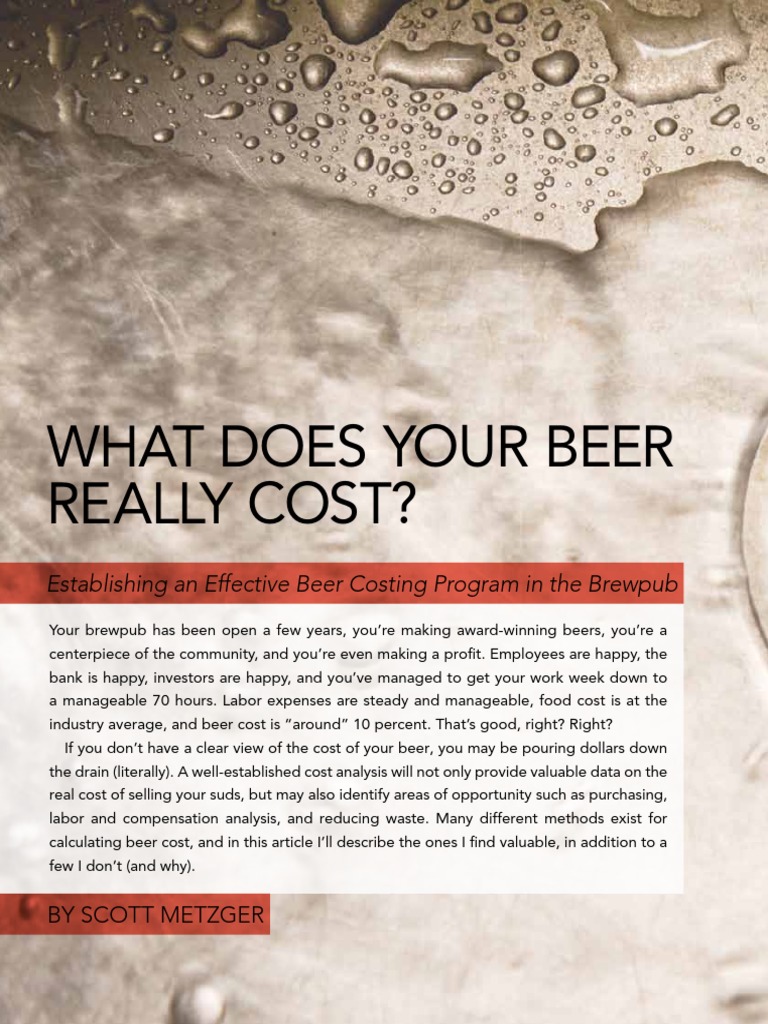 JF TNB12 Beer Costing-1 PDF | PDF | Microbrewery | Brewery