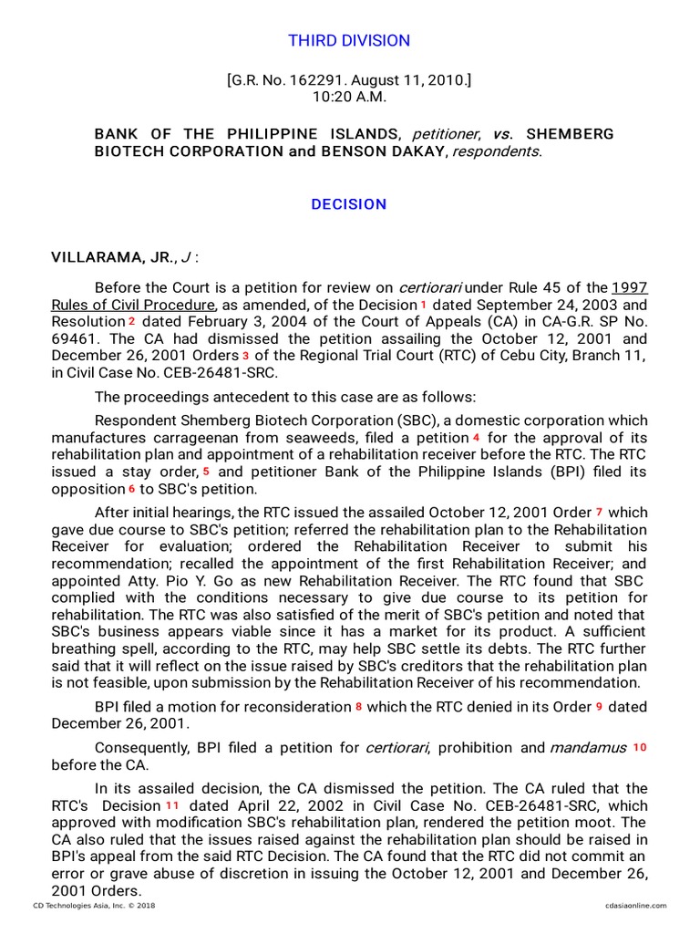 BPI v. Shemberg Biotech Corp. | PDF | Certiorari | Lawsuit