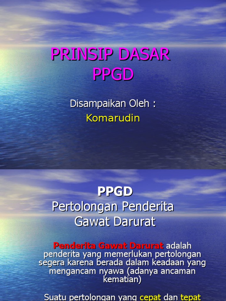 PRINSIP DASAR PPGD - Komarudin | PDF