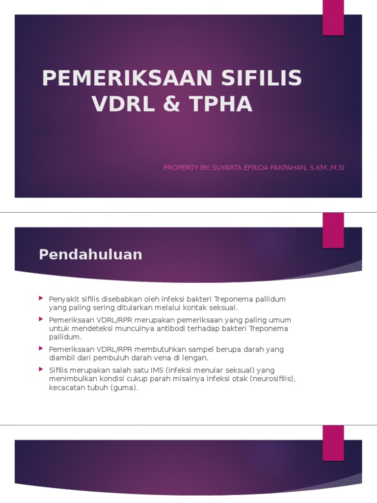 Sifilis VDRL & Tpha. | PDF