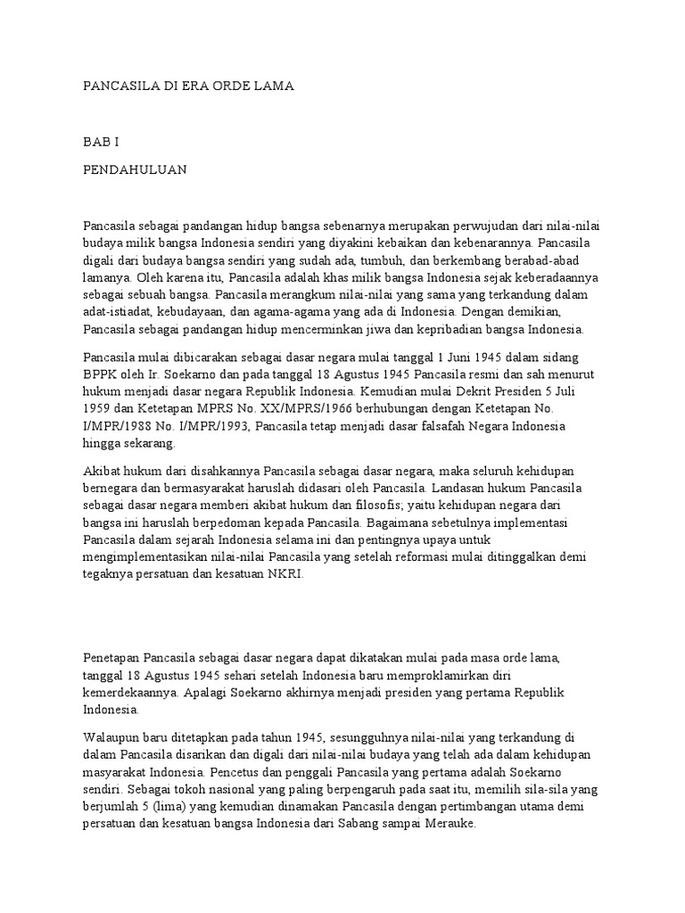 Pancasila Di Era Orde Lama | PDF