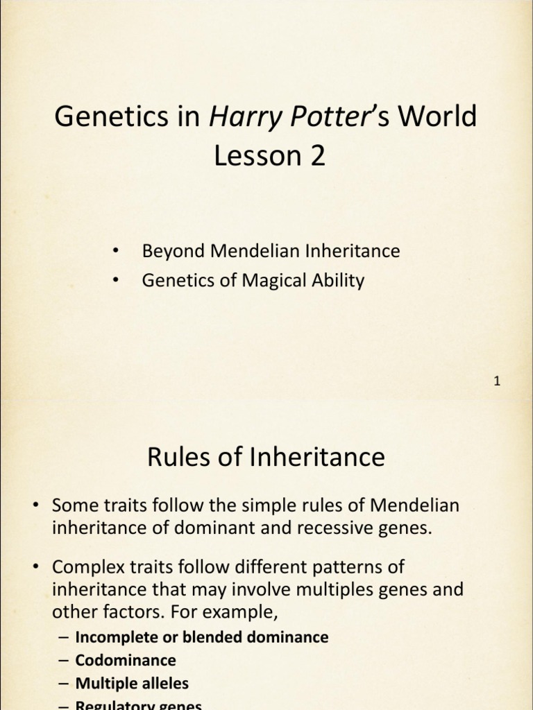 Harry Potter Genetics 2 | PDF | Dominance (Genetics) | Phenotypic Trait