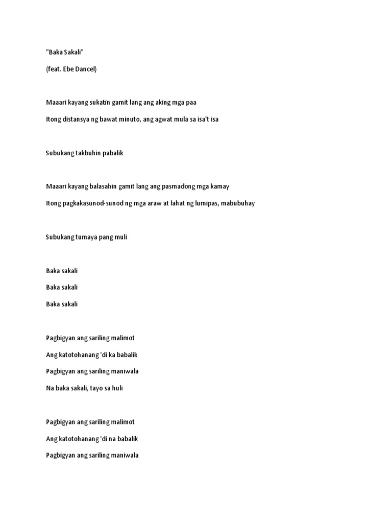 Baka Sakali | PDF