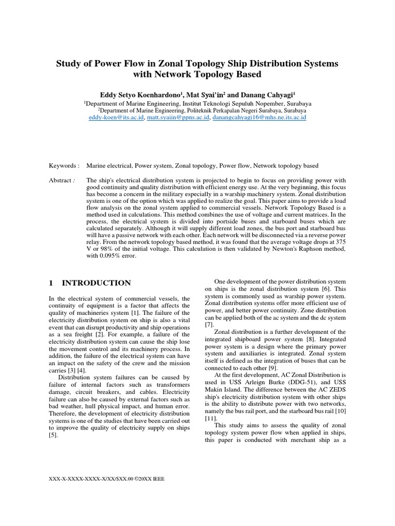 Study of Power Flow in Zonal Topology Ship Distribution Systems With ...