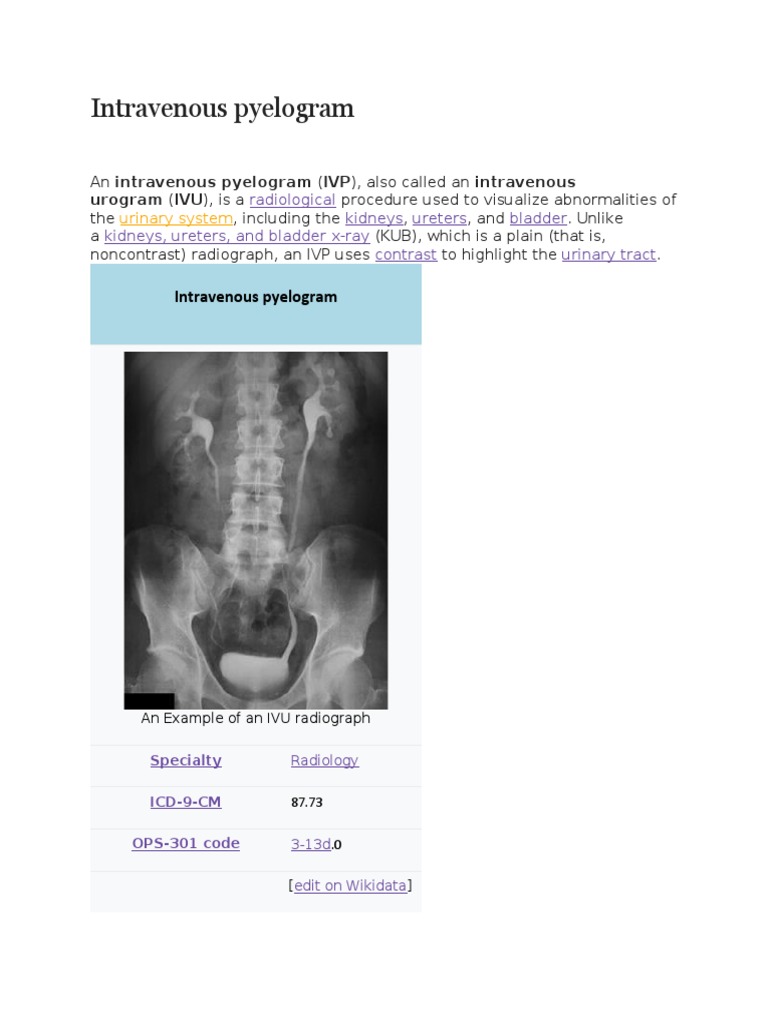 Ivp Dari Wikipedia | PDF | Urology | Medical Specialties