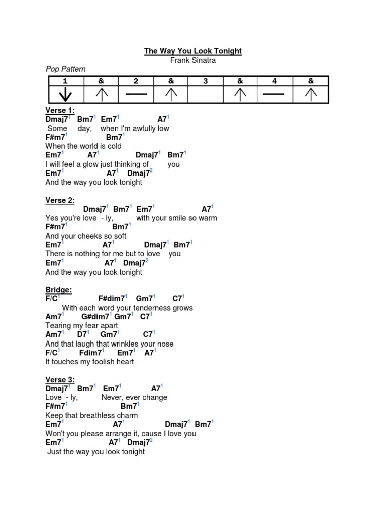 The Way You Look Tonight Chord Chart PDF | PDF