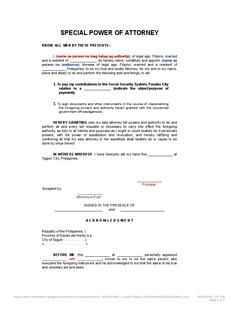 SSS Spa | Download Free PDF | Power Of Attorney | Private Law