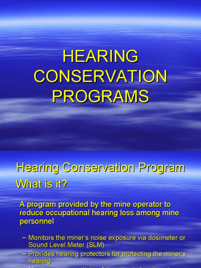 Hearing Conservation Program Overview | PDF | Hearing Loss | Working ...