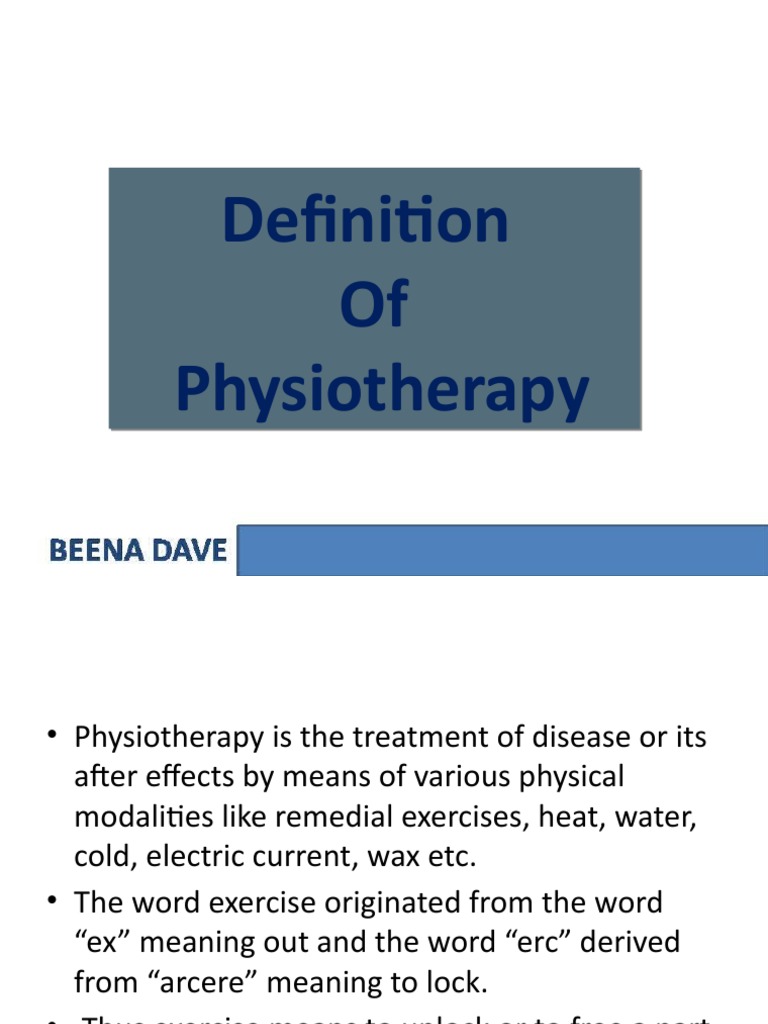 Lec 3 Definition of Physio | PDF | Physical Therapy | Health Sciences