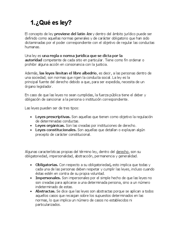 Qué es ley | PDF | Legislación | Ciencias Políticas