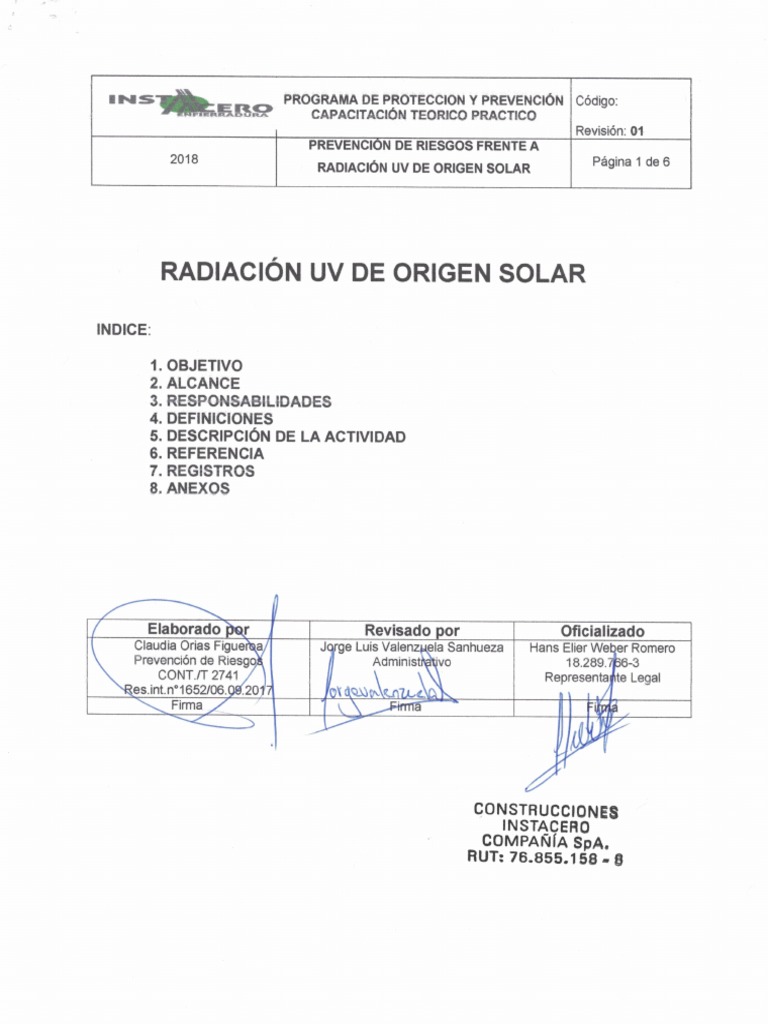 Programa de Protección Radiación UV | PDF