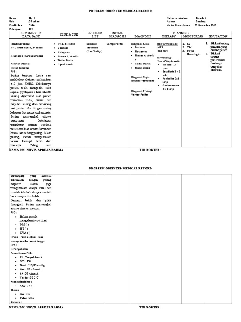 Pomr Saraf Vertigo Perifer | PDF