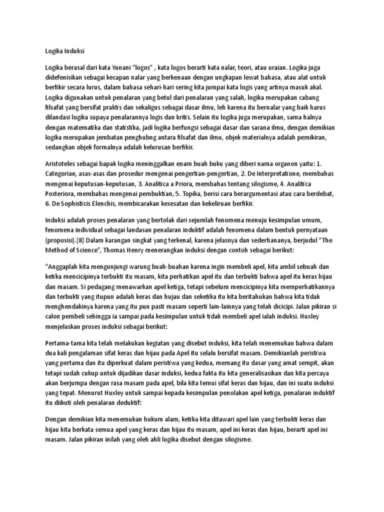 Logika Induksi dan Metode Mill | PDF | Filsafat