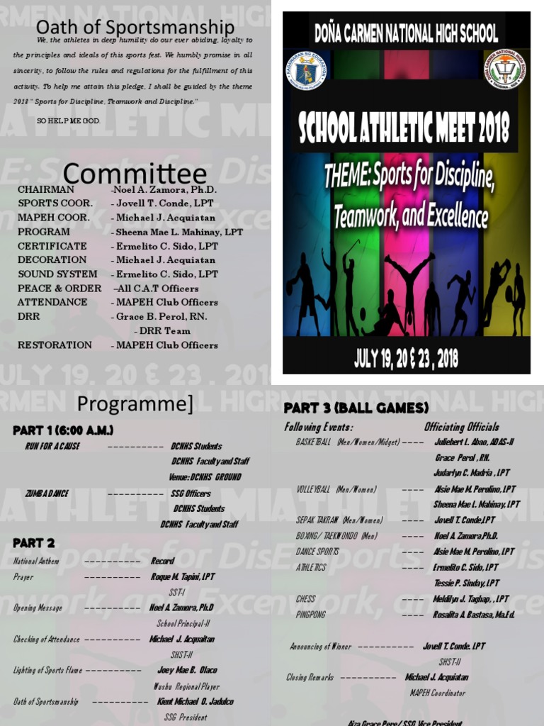 School Athletic Meet | PDF | Leisure | Virtue