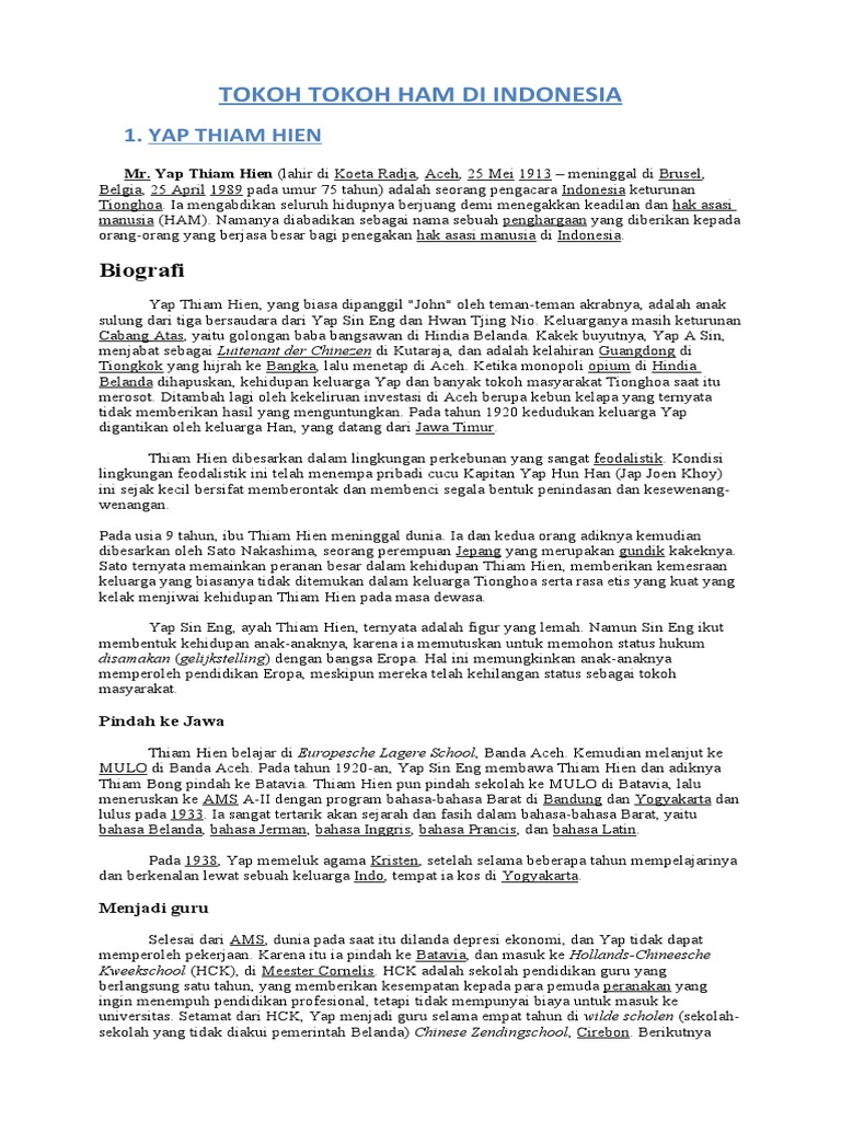 Tokoh Tokoh Ham Di Indonesia | PDF